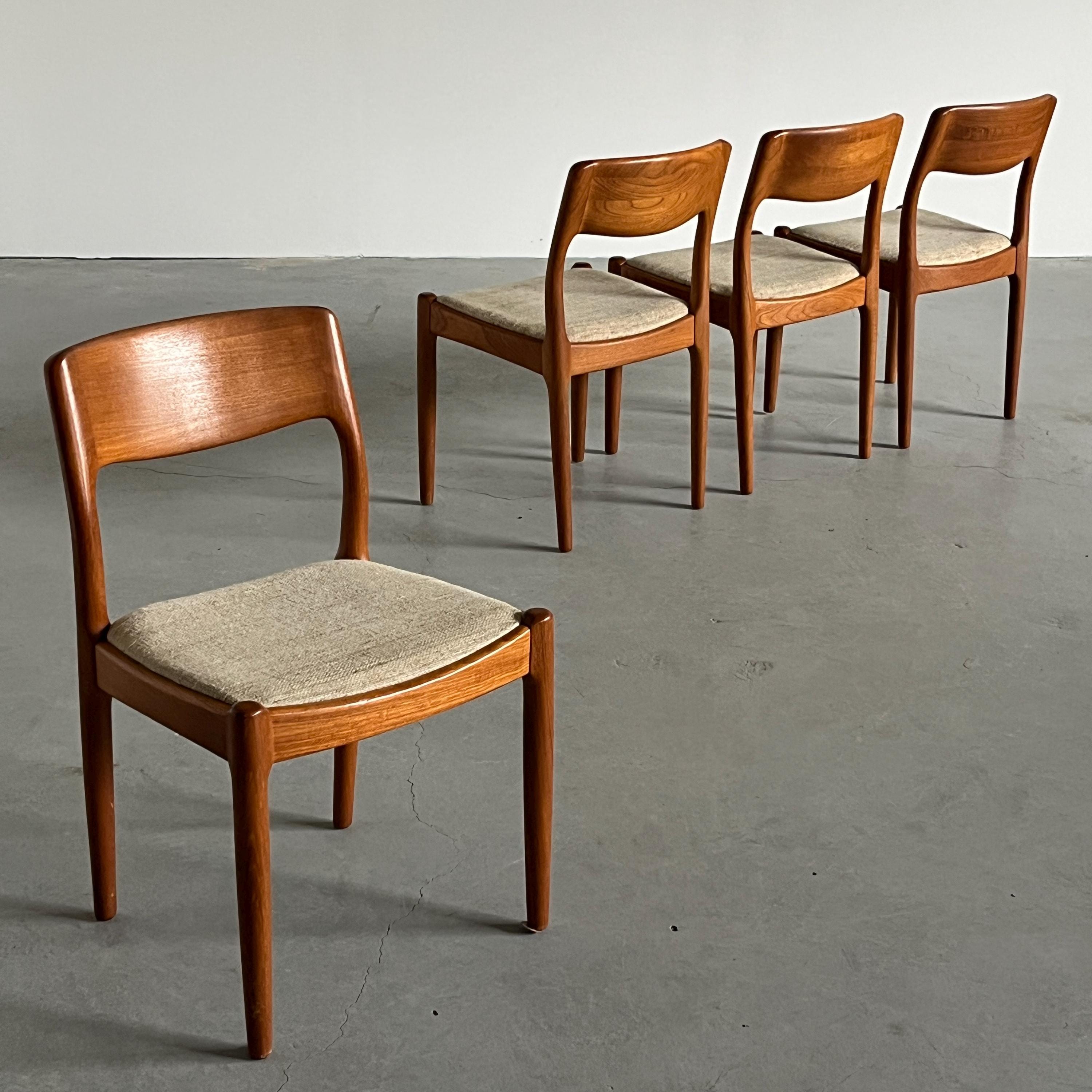 Danish Mid-Century Teak Chairs by Juul Kristensen for JK Denmark ...